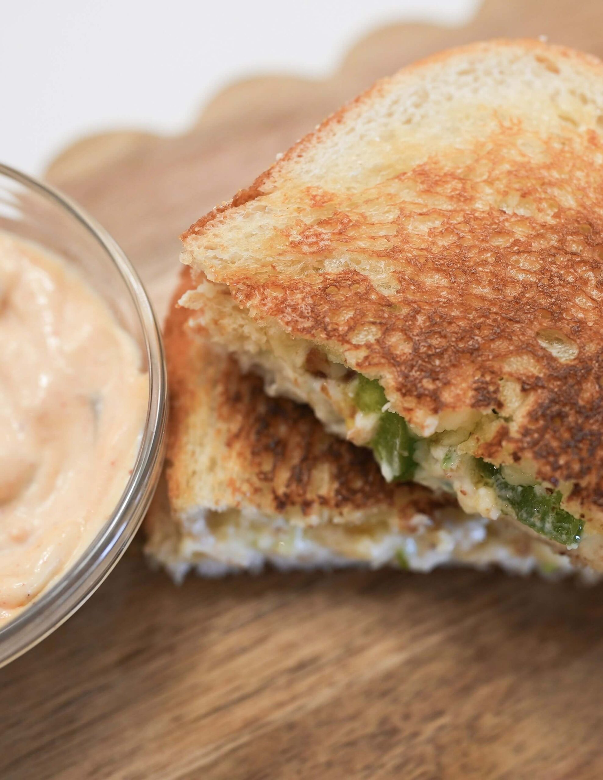 Jalapeño Popper Grilled Cheese with Smoky Chipotle Ranch Dip - Simply ...