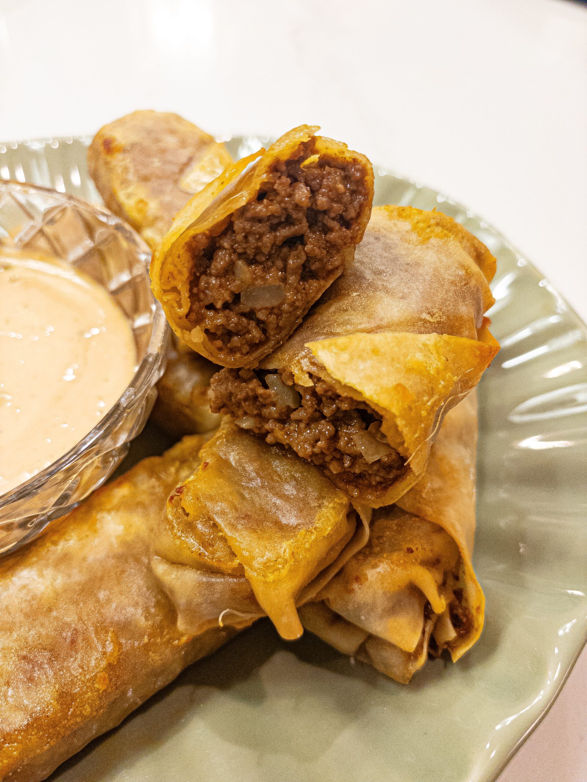 Baked Cheeseburger Spring Rolls - Simply Ashley Elaine